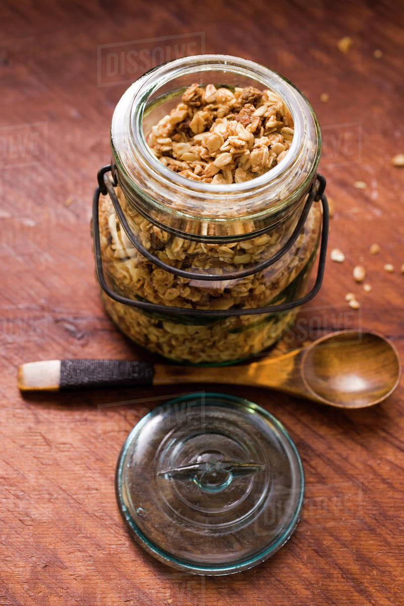 Crunchy muesli in a jar - Royalty-free Stock Photo | Dissolve