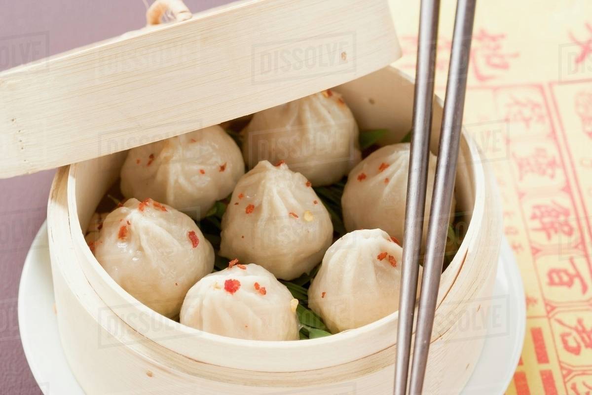 Dim sum in bamboo steamer (Asia) - Royalty-free Stock Photo | Dissolve