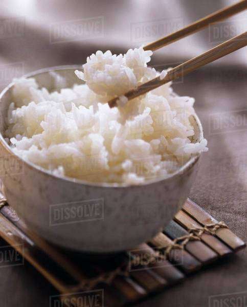 A Bowl of Cooked Rice with Chopsticks - Royalty-free Stock Photo | Dissolve