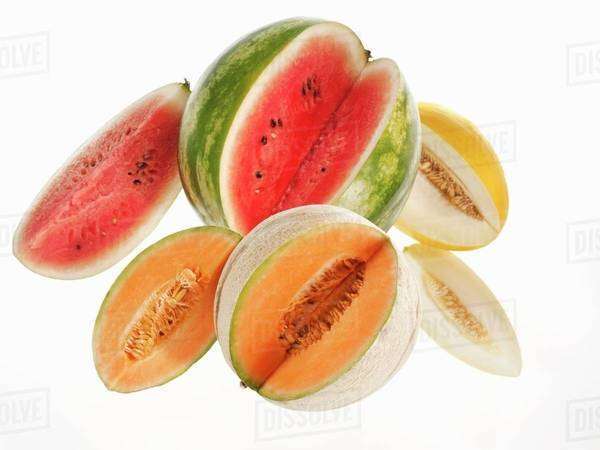 Watermelon, honeydew melon and charentais melon - Royalty-free Stock ...