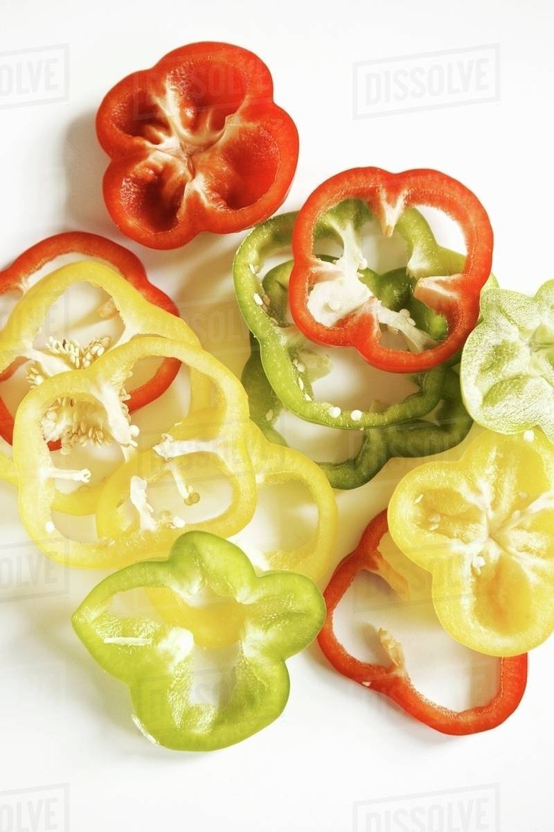 Assorted Bell Pepper Slices - Stock Photo - Dissolve
