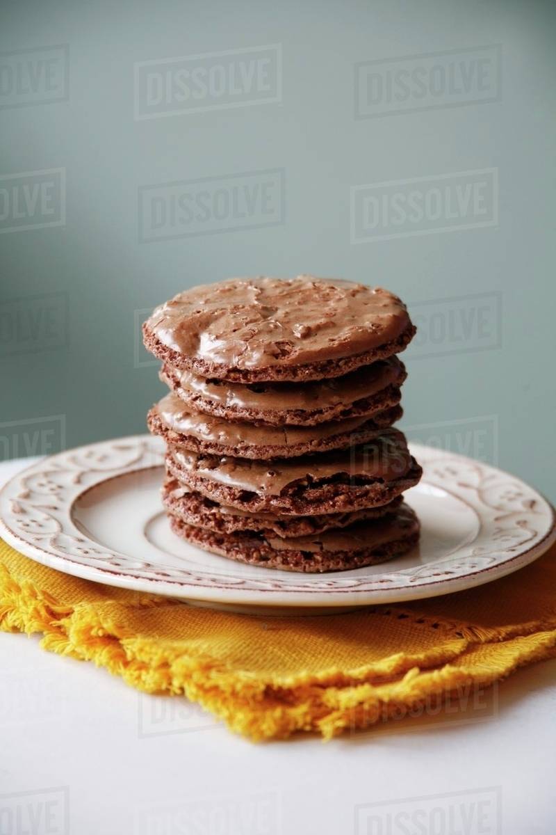 Stack of Chocolate Iced Chocolate Cookies - Royalty-free Stock Photo ...