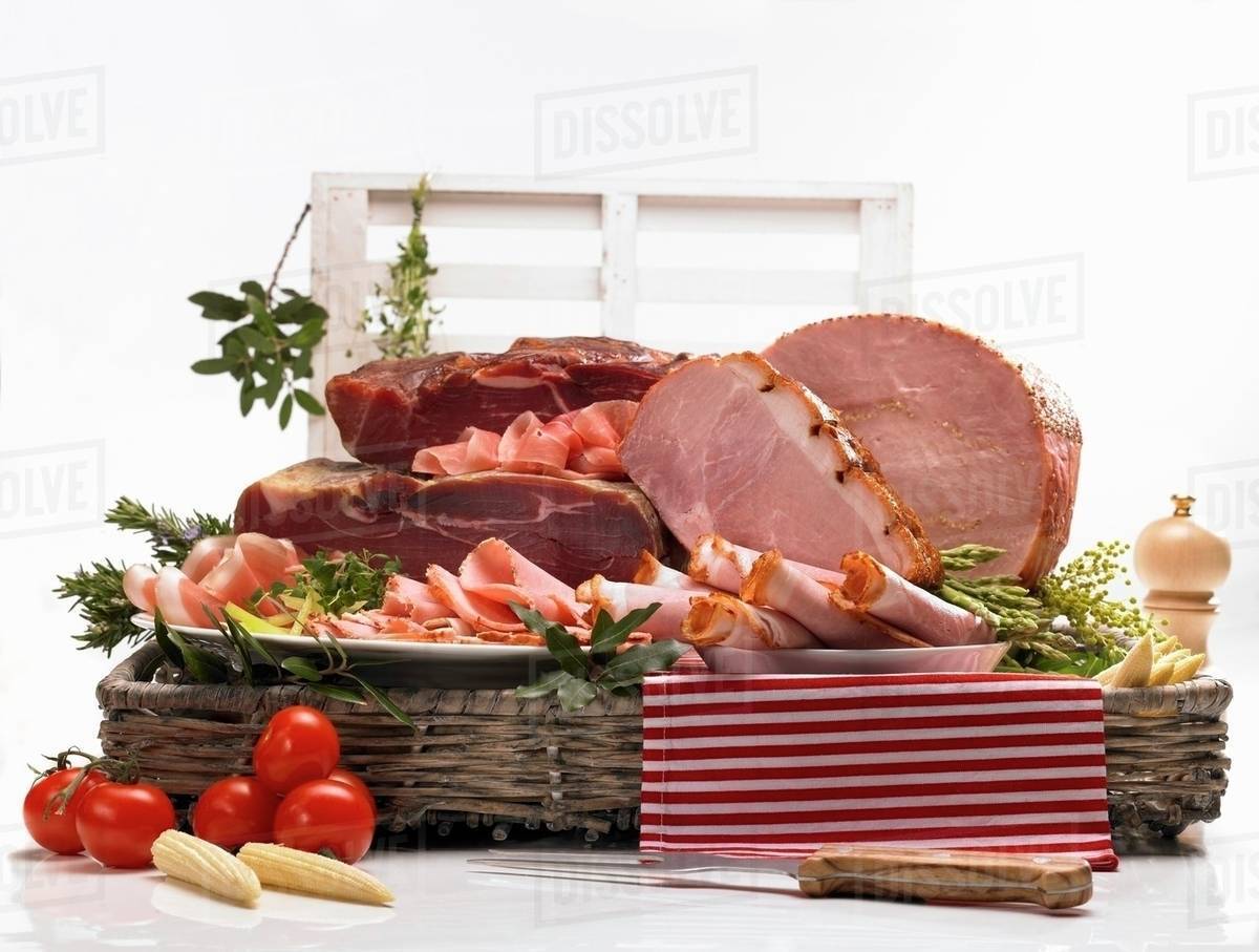 Various types of ham - Royalty-free Stock Photo | Dissolve