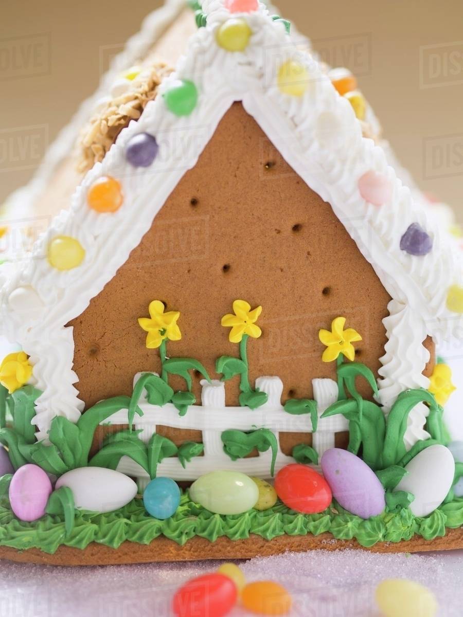 Gingerbread house for Easter - Royalty-free Stock Photo | Dissolve