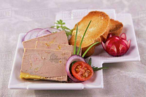 Goose liver pate with toast - Royalty-free Stock Photo | Dissolve