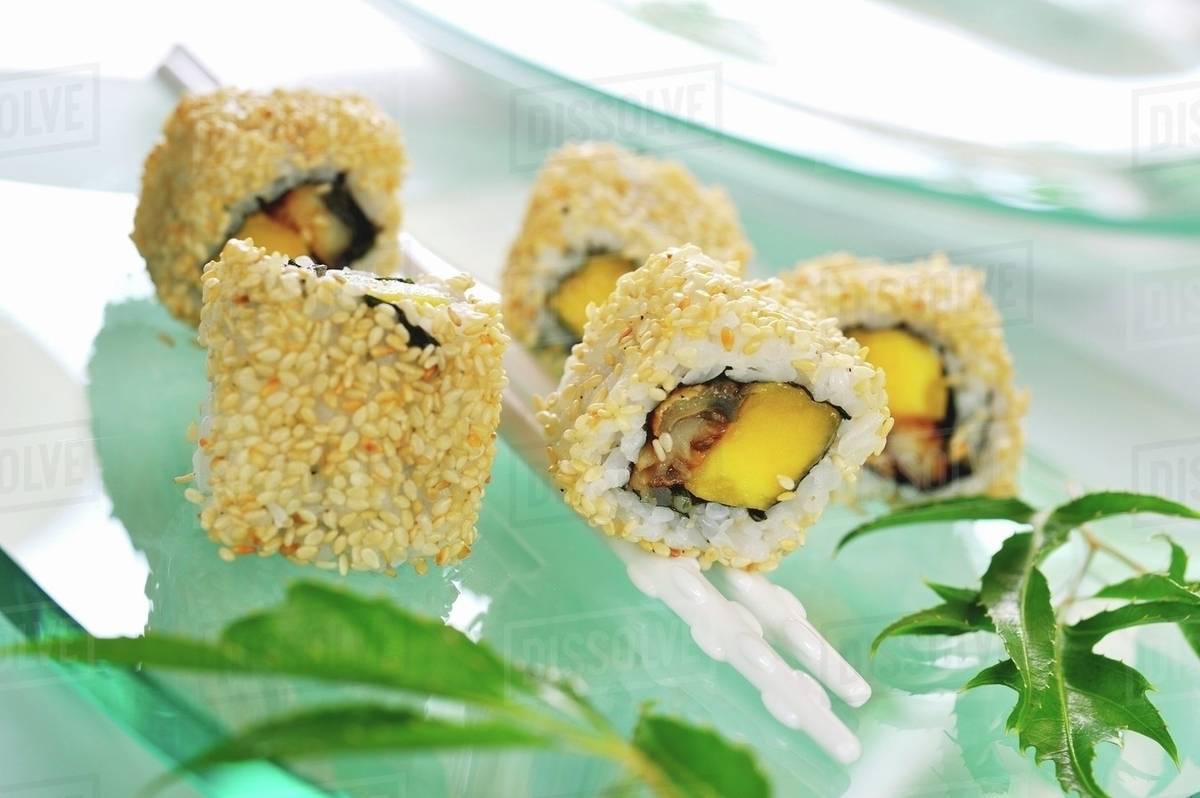Maki with sesame seeds - Royalty-free Stock Photo | Dissolve