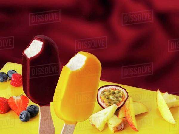 Exotic fruit and berry ice lollies - Royalty-free Stock Photo | Dissolve