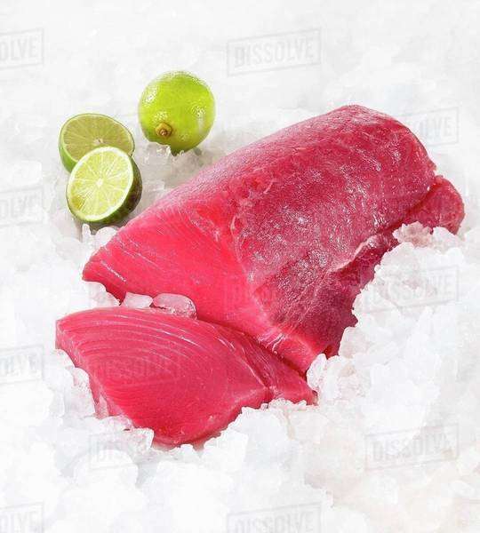 Tuna fish fillet on ice - Royalty-free Stock Photo | Dissolve