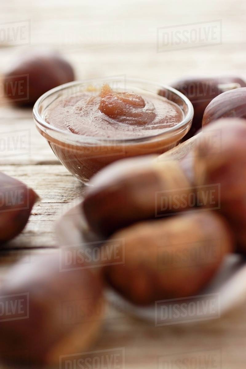 Chestnut puree with some sweet chestnuts - Royalty-free Stock Photo ...