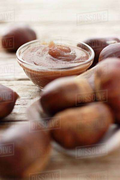 Chestnut puree with some sweet chestnuts - Royalty-free Stock Photo ...