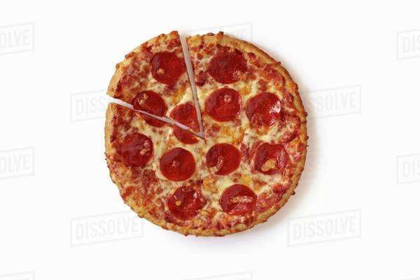 Pepperoni pizza, a slice cut - Royalty-free Stock Photo | Dissolve