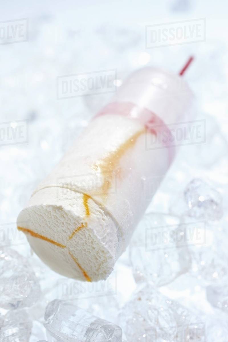 Vanilla ice cream with pureed fruit - Royalty-free Stock Photo | Dissolve