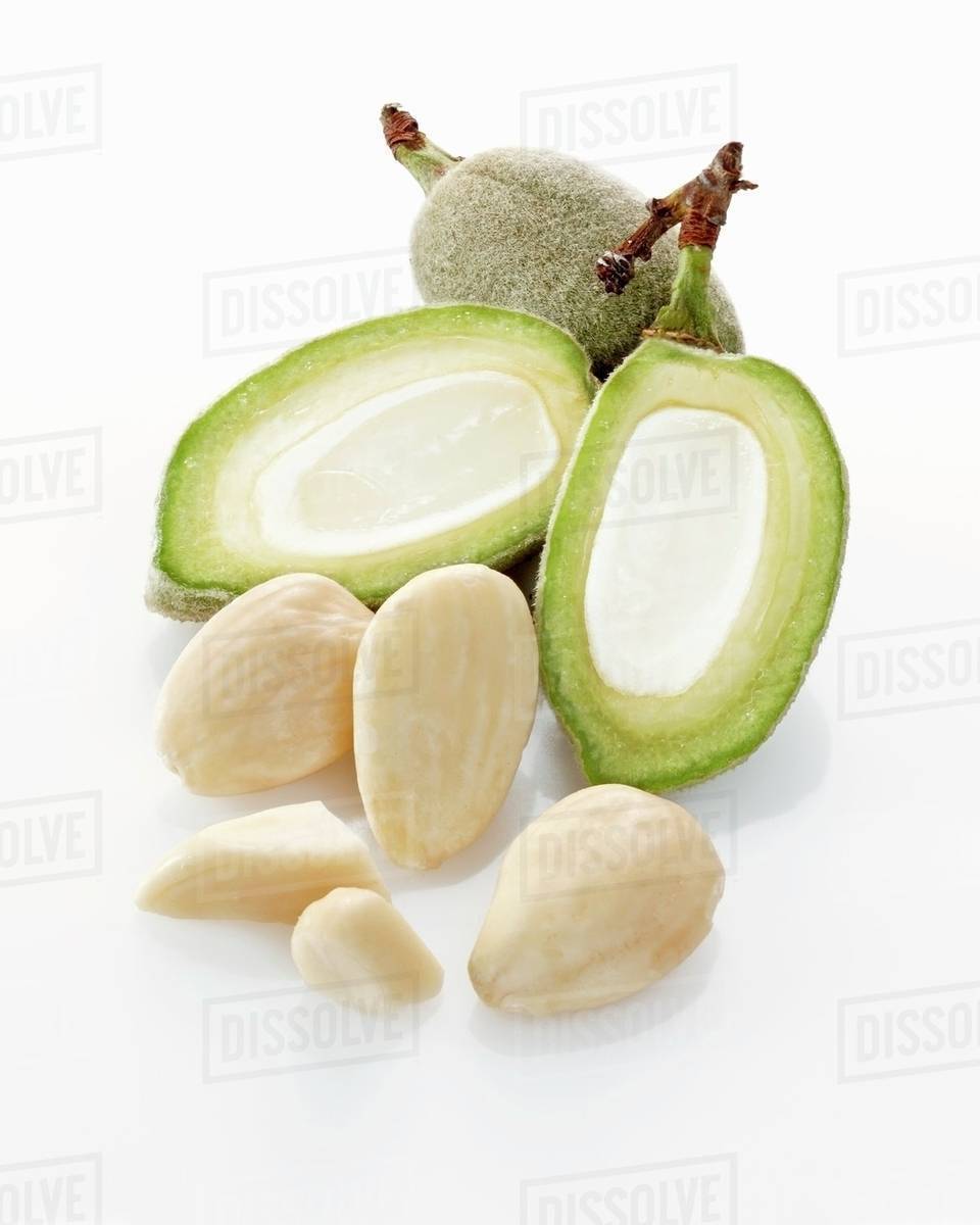 Raw almonds and almond hulls - Royalty-free Stock Photo | Dissolve