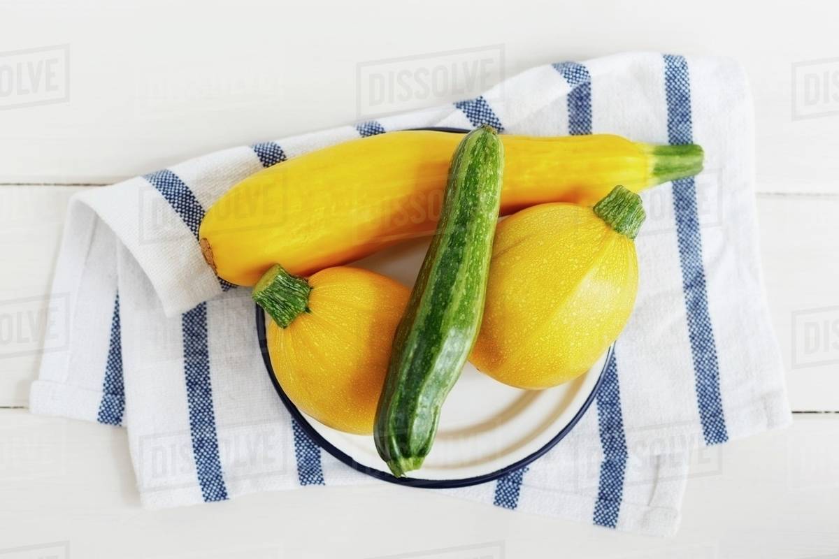 Various types of courgette (yellow, green and round) - Royalty-free ...