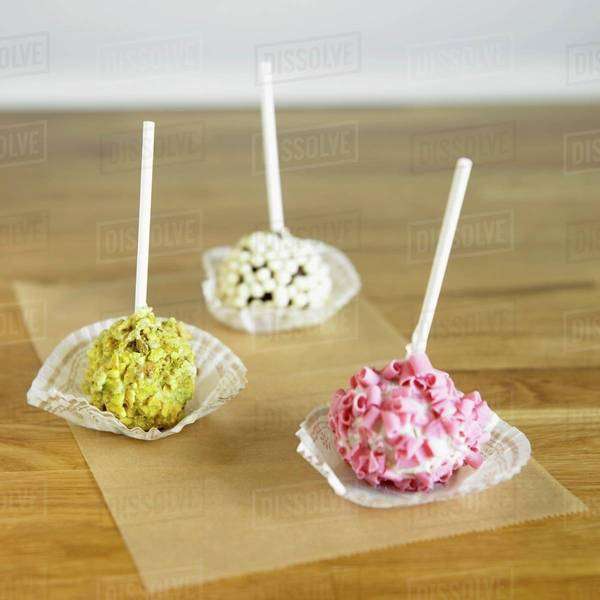 Three Assorted Cake Pops - Stock Photo - Dissolve