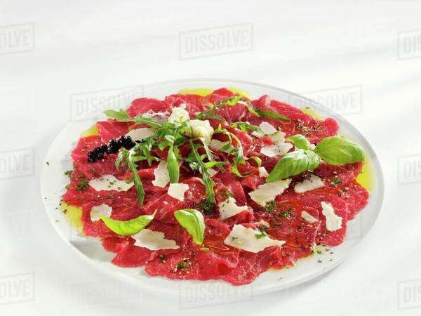 Carpaccio (Raw, marinated beef fillet, Italy) - Royalty-free Stock ...