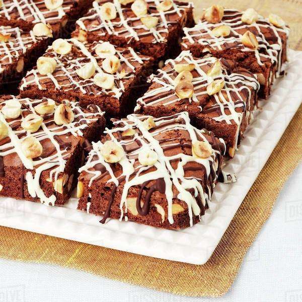 Chocolate hazelnut slices - Royalty-free Stock Photo | Dissolve