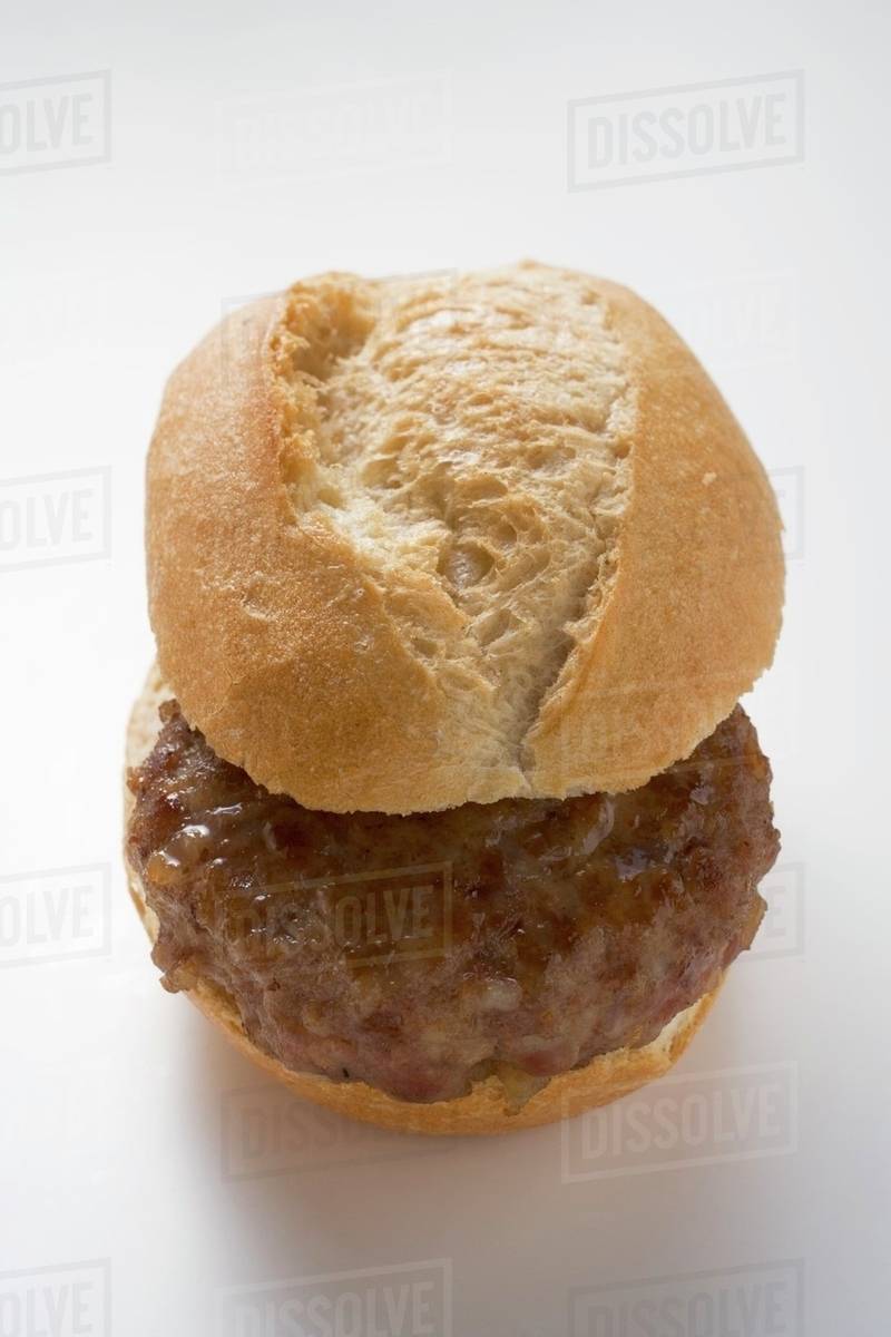 Burger in a bread roll - Stock Photo - Dissolve