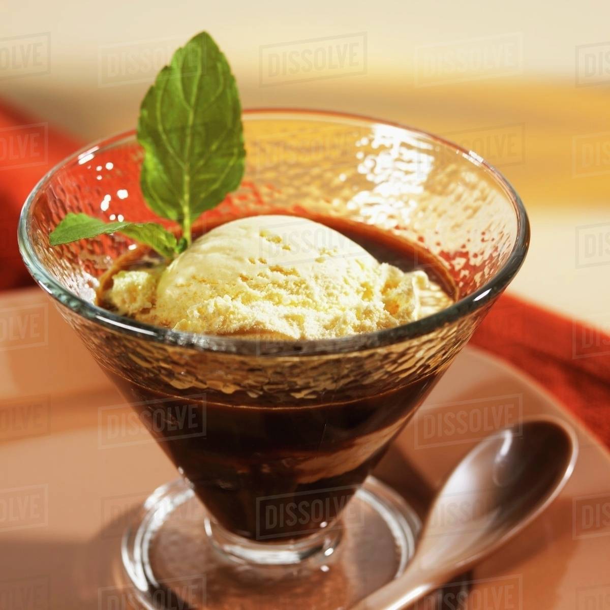 Affogato (espresso with vanilla ice cream, Italy) - Royalty-free Stock ...