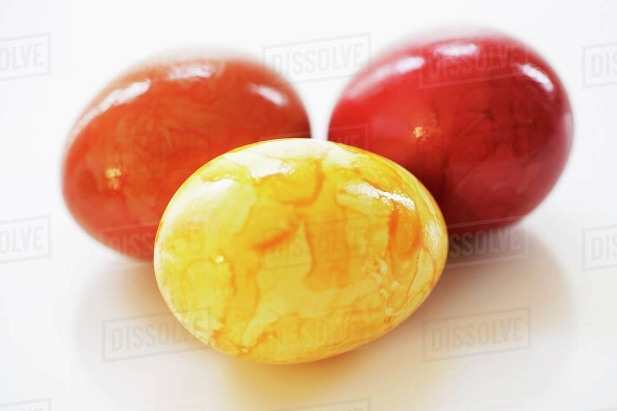 Three coloured eggs - Royalty-free Stock Photo | Dissolve