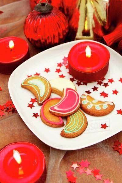 Decorated half moon biscuits - Royalty-free Stock Photo | Dissolve