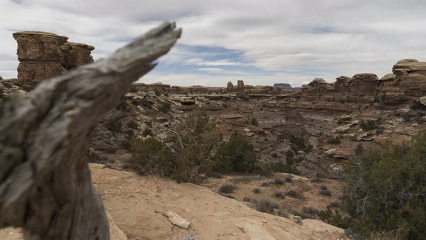 A wide timelapse of Big Spring Canyon Overlook as clouds flow overhead ...
