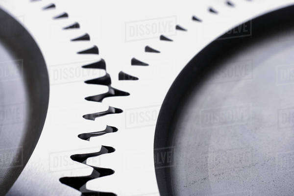 Europe, Germany, Close up of part of two precision cog wheels - Stock ...