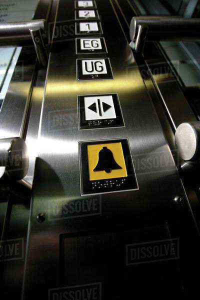 Buttons in lift, close-up - Stock Photo - Dissolve