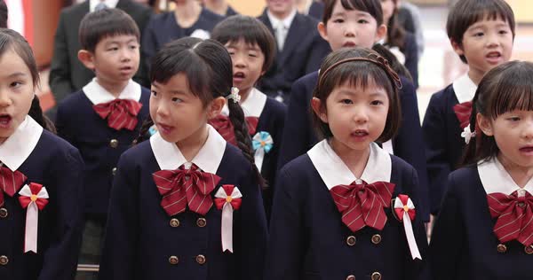 Japanese kindergarten graduation ceremony - 4K Royalty-free Stock Video ...