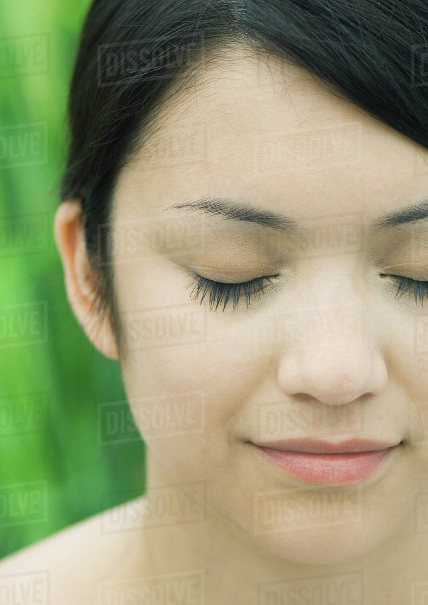 Woman's face, eyes closed, extreme close-up - Royalty-free Stock Photo ...