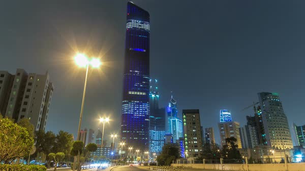 Tallest building in Kuwait City hyperlapse - the Al Hamra Tower and ...