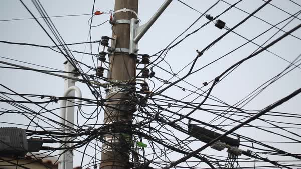 Third world country electrical wires. Disorganized electrical wiring ...