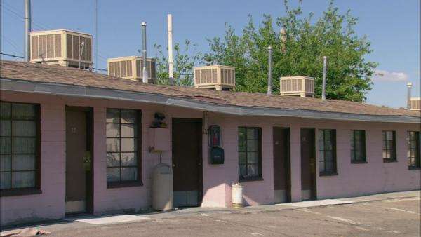 Zooming in shot outside view of a motel - HD Rights-managed Stock Video ...