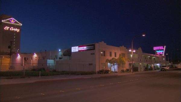 Static shot of a two story motel in Las Vegas - Stock Video Footage ...