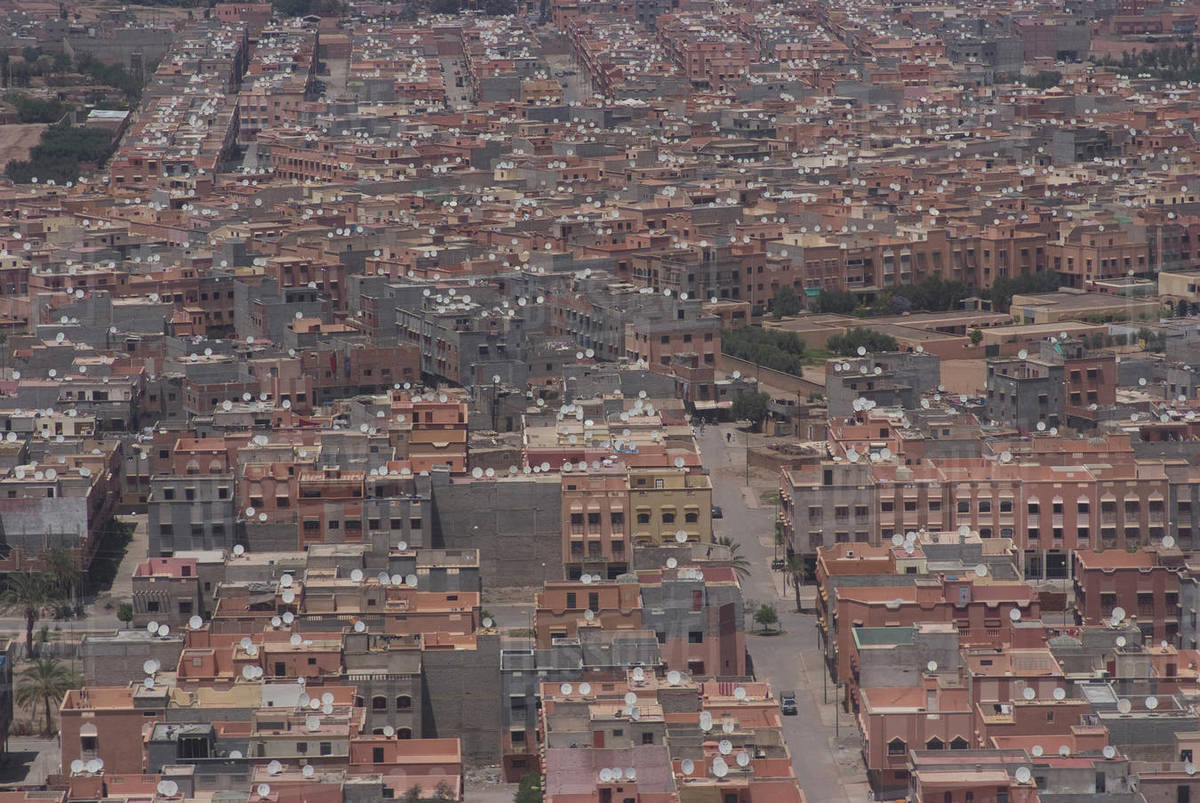 Aerial view, Marrakech, Morocco. - Royalty-free Stock Photo | Dissolve
