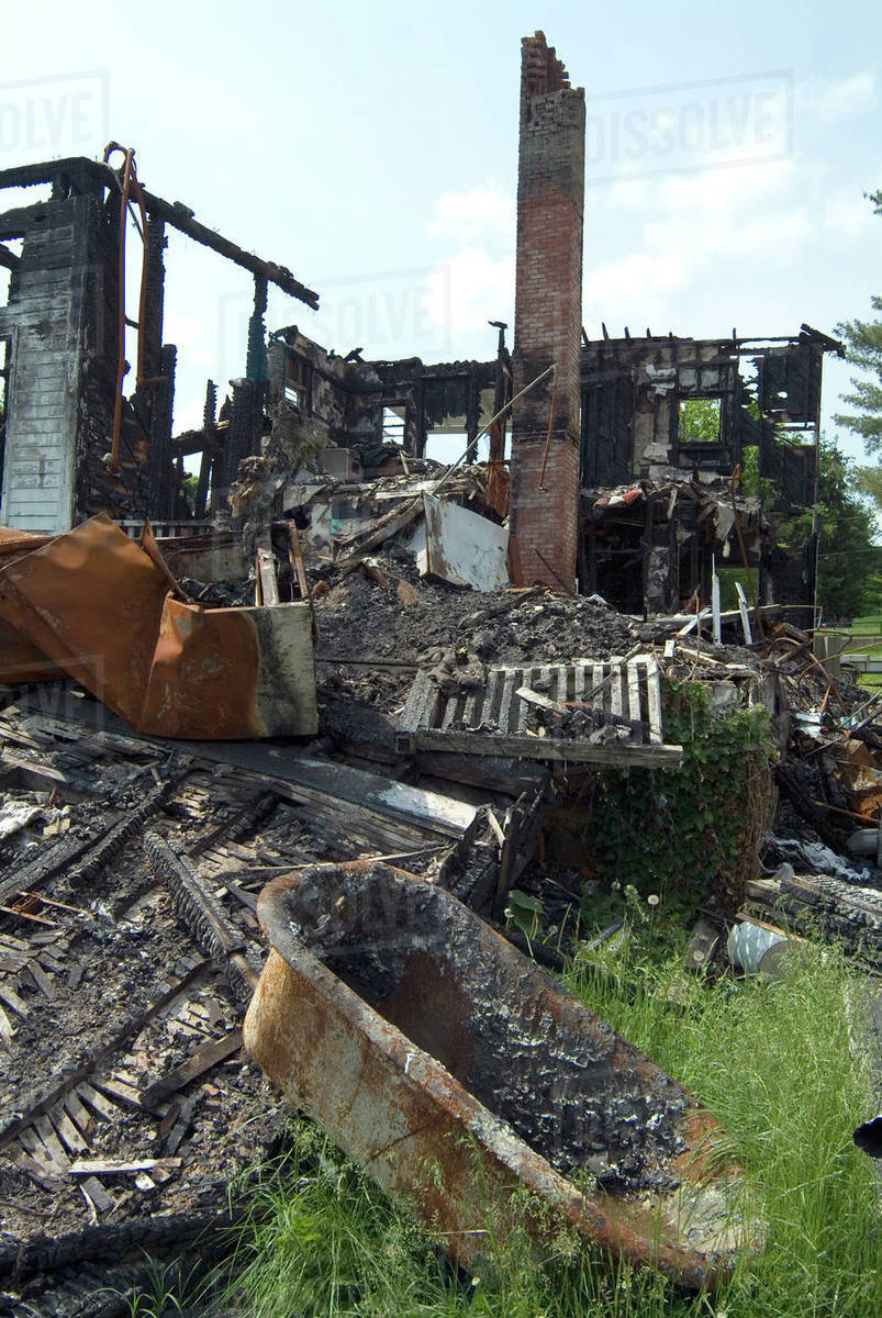 Detail of a burnt out house - Royalty-free Stock Photo | Dissolve