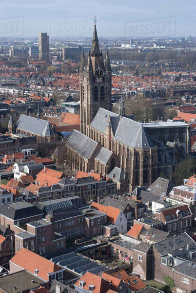 Aerial view of Delft, Netherlands - Stock Photo - Dissolve