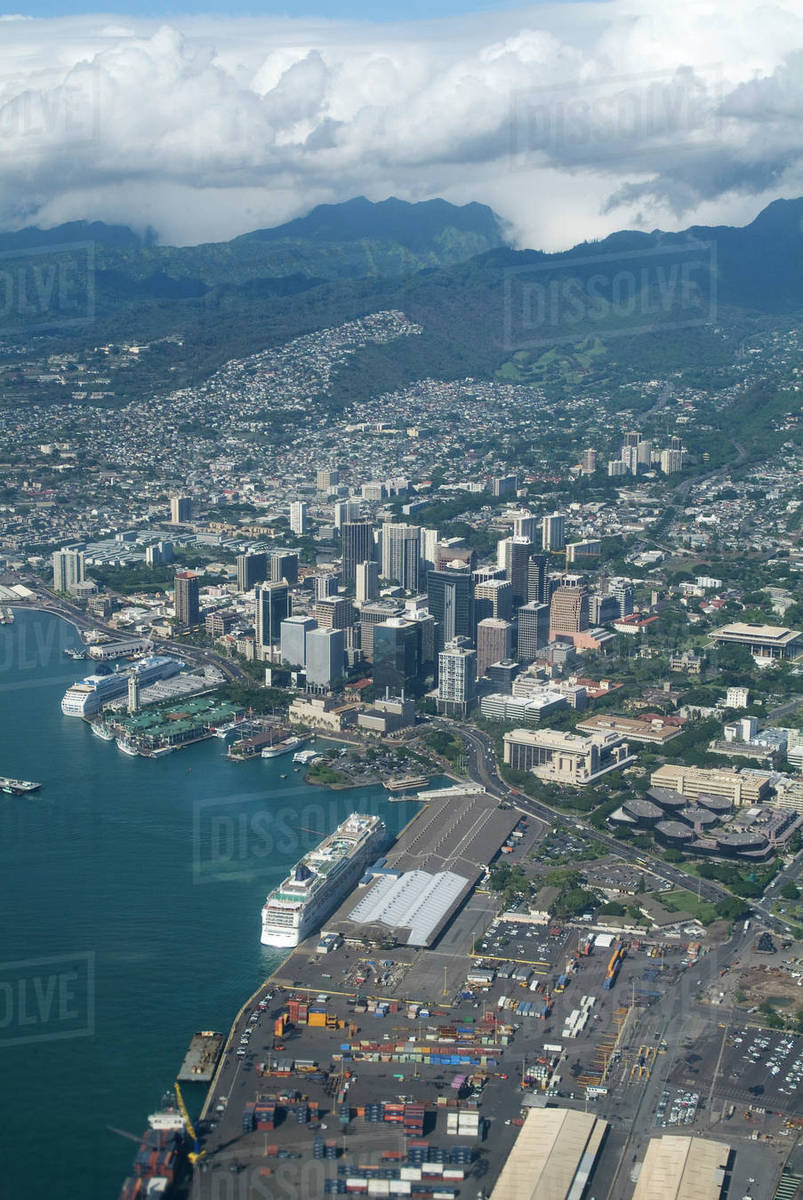 Aerial view over Honolulu, Hawaii, USA - Royalty-free Stock Photo ...