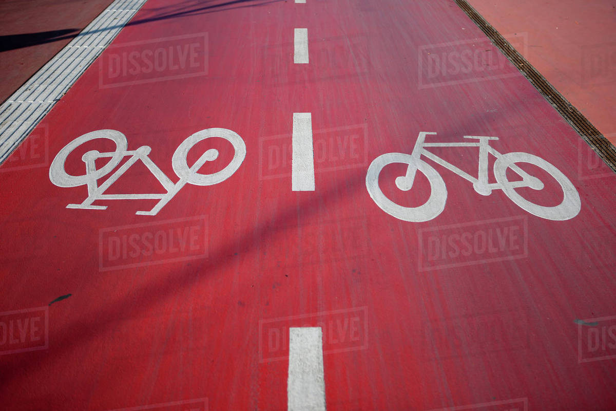 Cycling lane markings - Royalty-free Stock Photo | Dissolve