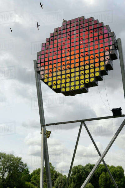 Swift tower with nest boxes for up to 100 pairs of Common swifts (Apus ...