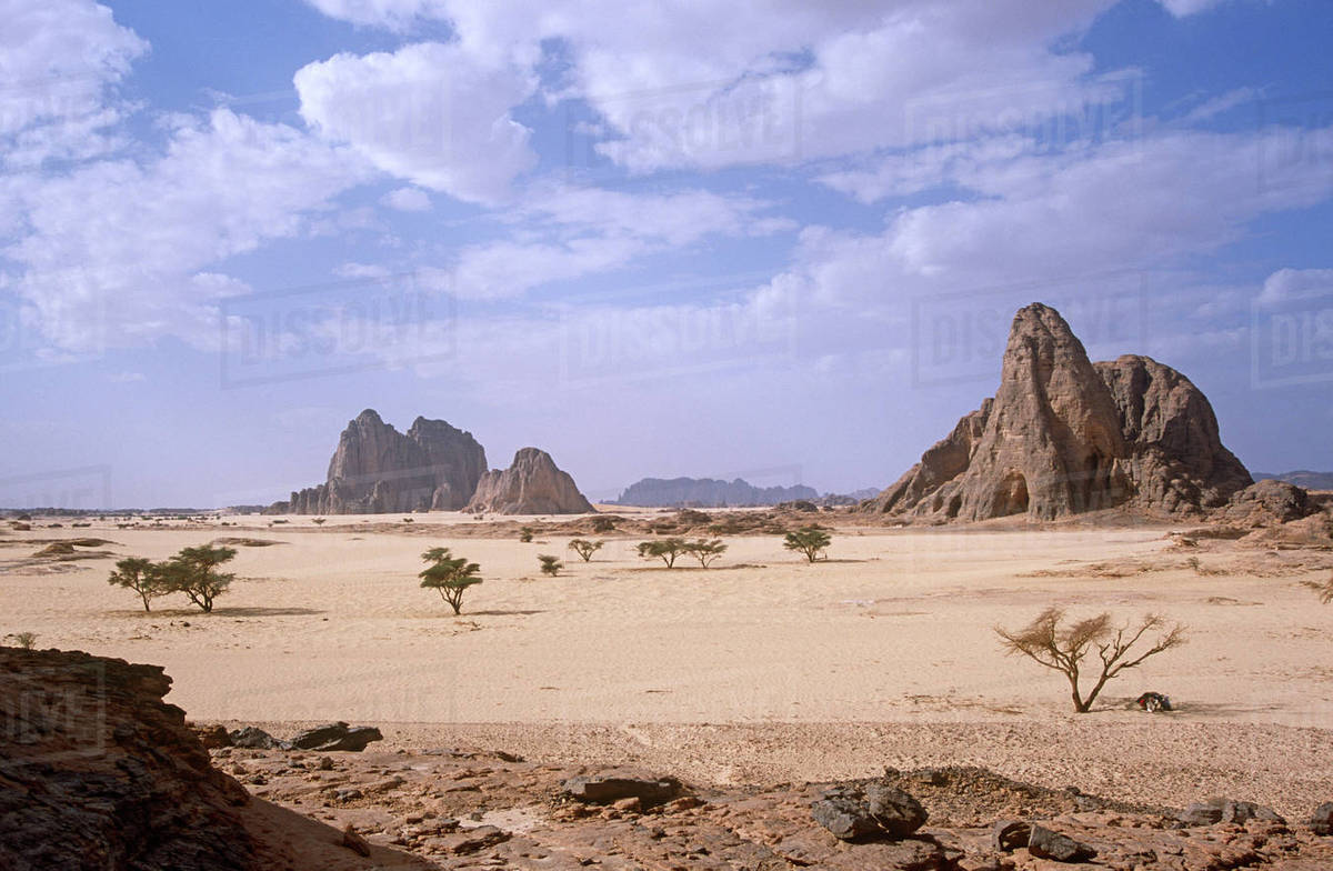 Rocky landscape of northern Niger, 2005. - Stock Photo - Dissolve