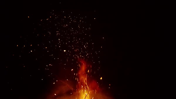 Bonfire camping at night with magical embers - Stock Video Footage ...