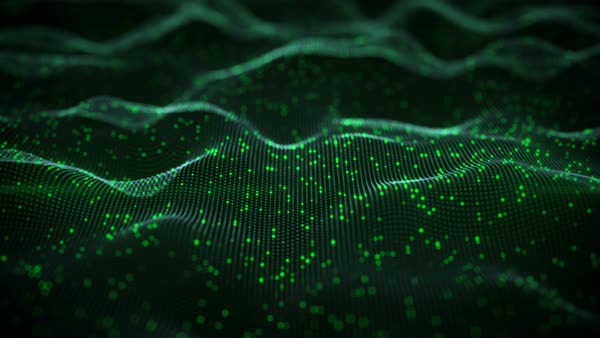 Glowing green neural network. Futuristic Infrormation Technology or ...