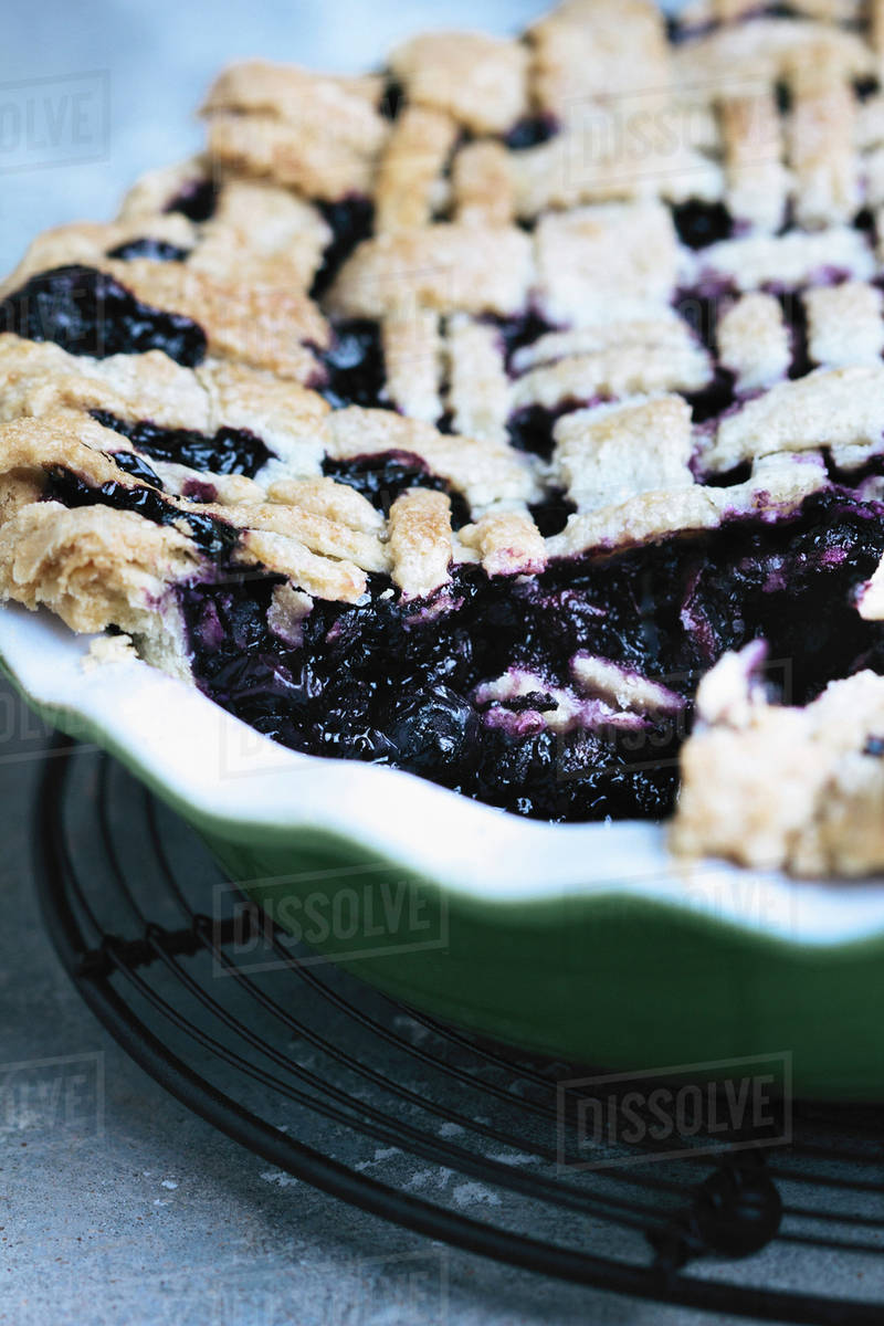 Close up of sliced blueberry pie - Royalty-free Stock Photo | Dissolve