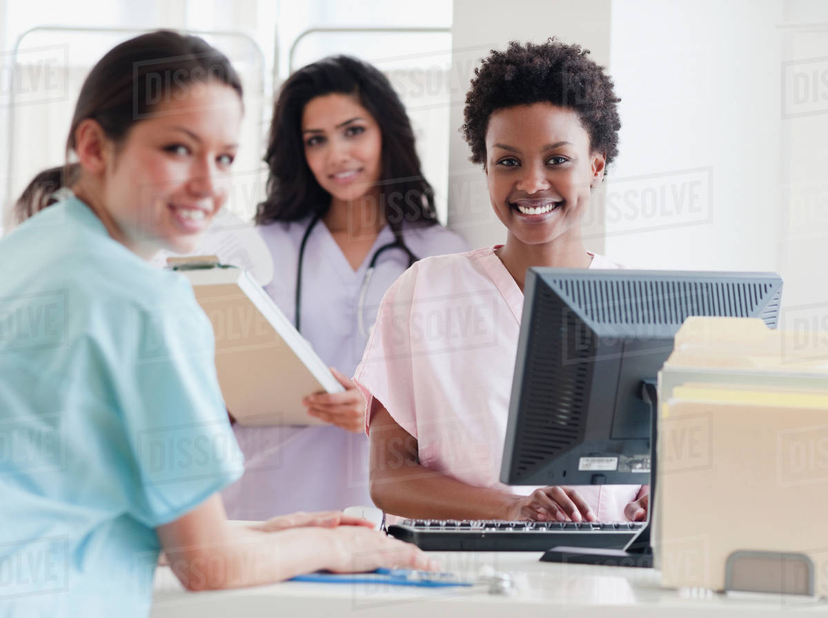 Nurses working in hospital - Royalty-free Stock Photo | Dissolve