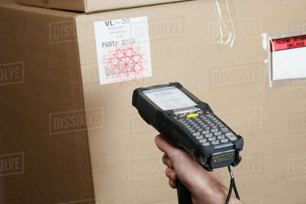 Close up of scanner gun scanning package - Royalty-free Stock Photo ...