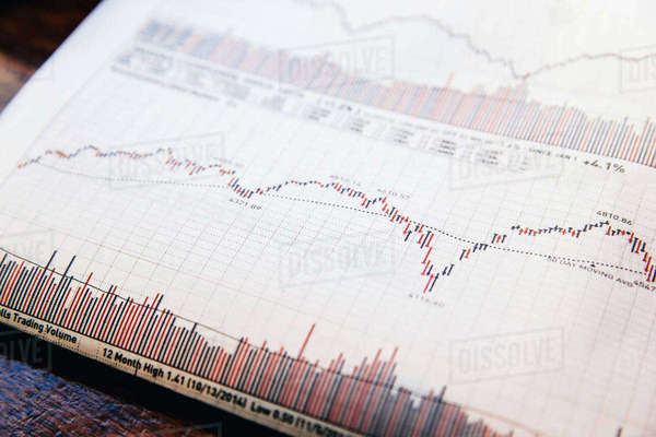 Close up of graphs in newspaper - Royalty-free Stock Photo | Dissolve