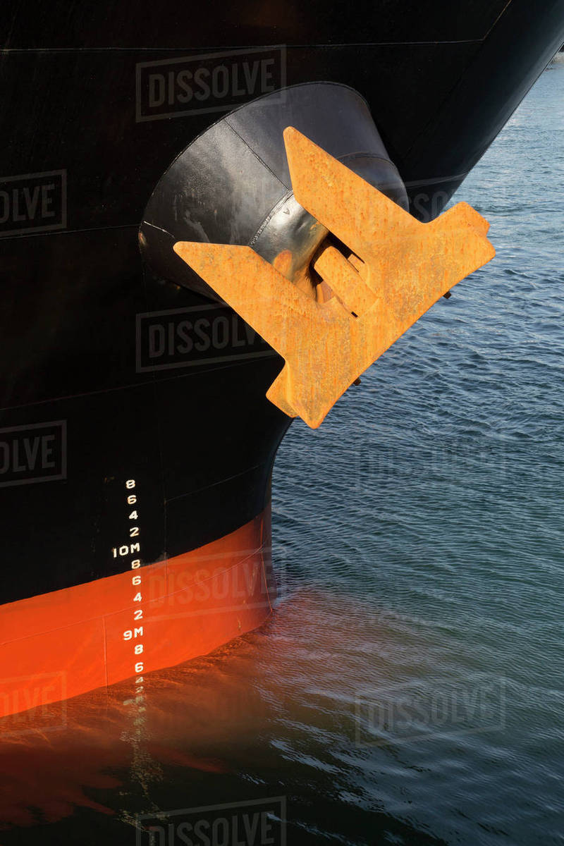 Anchor and depth markings on ship - Royalty-free Stock Photo | Dissolve