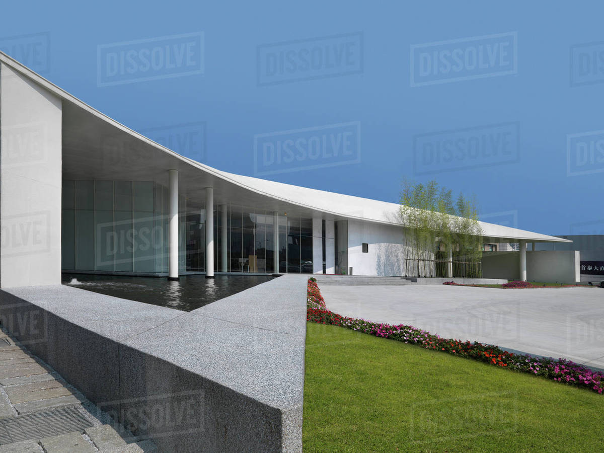 Front exterior white modern building - Royalty-free Stock Photo | Dissolve