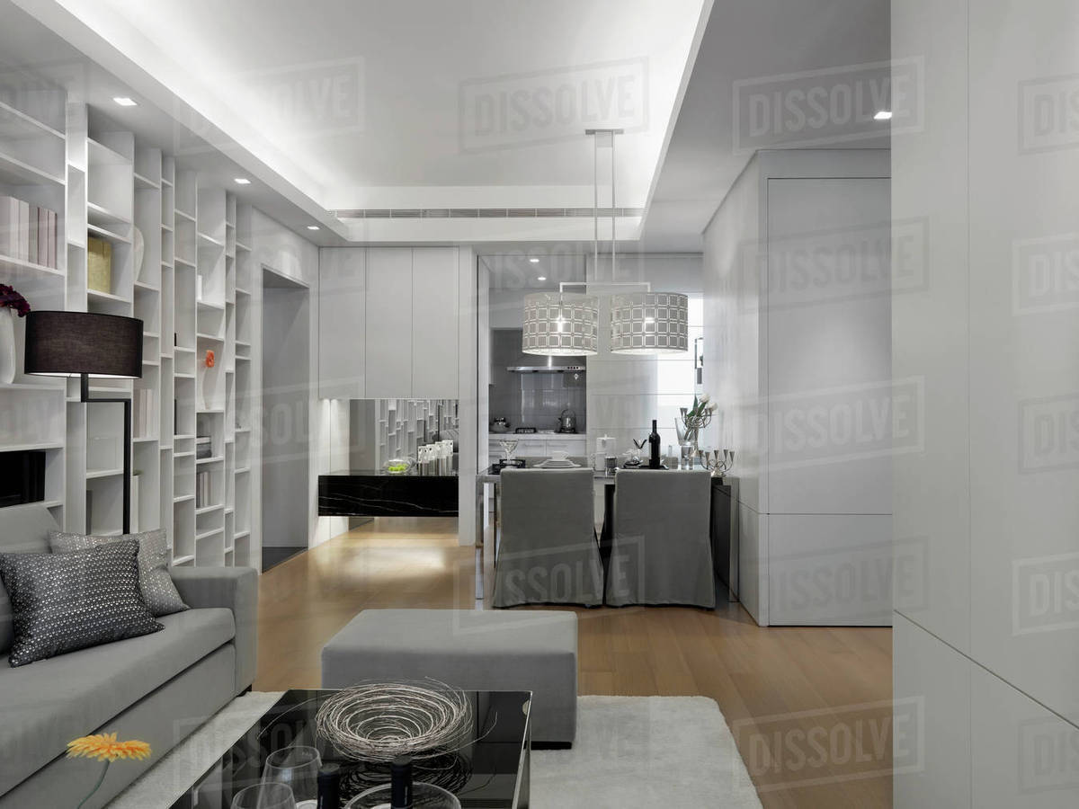 Modern interior with silver furniture - Royalty-free Stock Photo | Dissolve